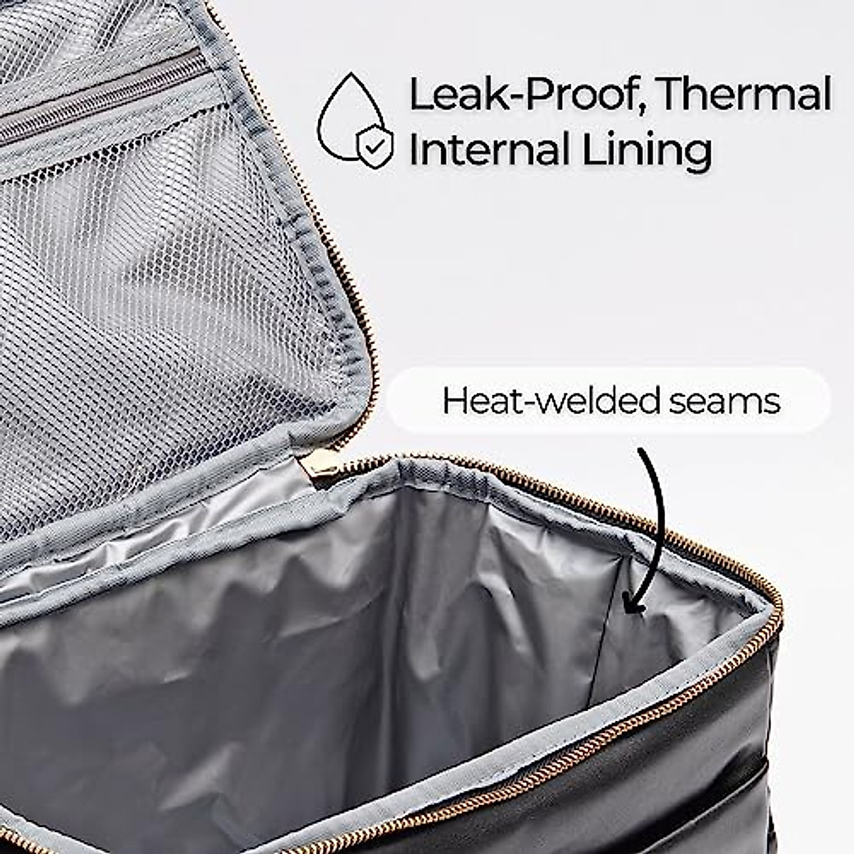 Ella James Insulated Faux Leather Lunch Bag Women Stylish Vegan Lunch Tote, Soft Cooler Bag, Cute Adult Lunchbox for Women, Elegant Fashionable Designer Lunch Bags for Women for Work