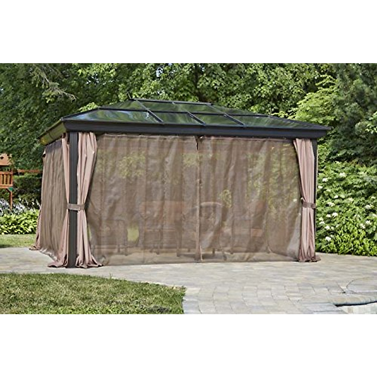 Venus Gazebo 12 feet by 14 feet, Brown color