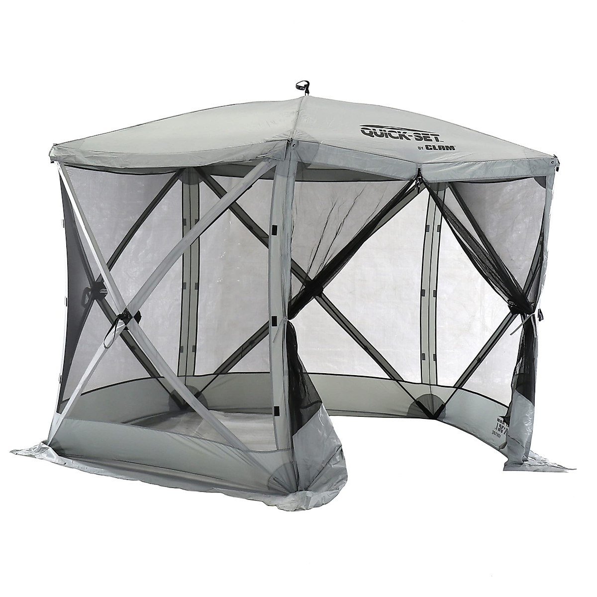 CLAM Pop Up Screen Tent, Outdoor Camping Gazebo Canopy, Venture, 9' x 9', Gray