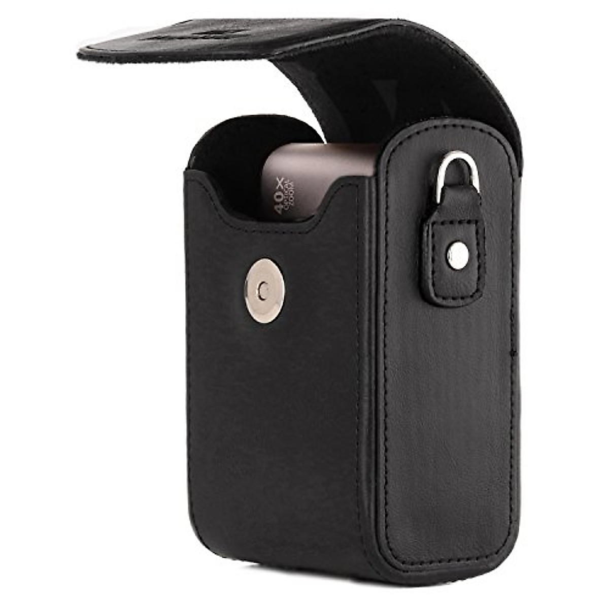 MegaGear MG1504 Canon PowerShot SX740 HS, SX730 HS Leather Camera Case with Strap - Black