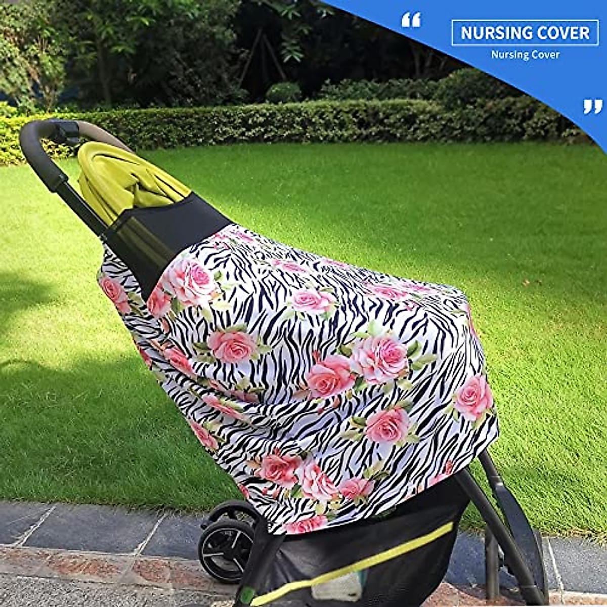 SYNPOS Nursing Covers for Breastfeeding, 360° Full Privacy Breastfeeding Cover, Multi-Purpose Baby Car Seat Cover, Shopping Cart Cover, Stroller Cover, Soft Nursing Apron for Breastfeeding