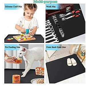 Fimary Under Sink Tray, 34" x 22" Under Sink Mats for Kitchen Waterproof, Under Sink Liner with Lip and Drain Hole, Flexible Silicone Under Sink Mat for Bathroom, Under Kitchen Sink Mat (Gray)