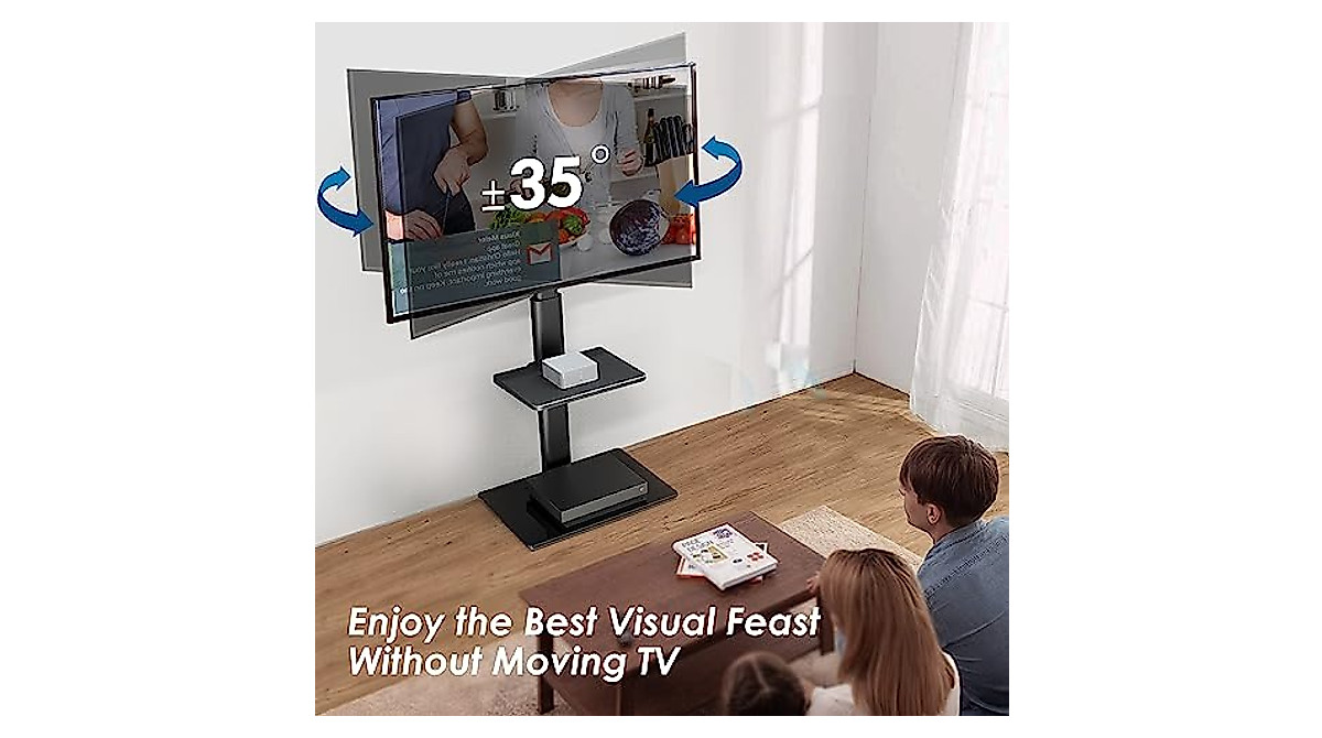 FITUEYES Universal TV Stand for 32-60 Inch TVs | Swivel, Height Adjustable