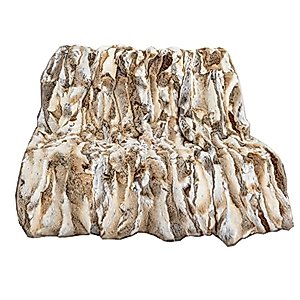 Soft Real Rabbit Fur Throw Blanket Rug Patchwork Skin Fur Rug Leather Pelt Home Kitchen Bed Throws 6.6ft x 6.9ft