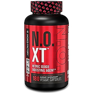 N.O. XT Nitric Oxide Supplement With Nitrosigine L Arginine & L Citrulline for Muscle Growth, Pumps, Vascularity, & Energy - Extra Strength Pre Workout N.O. Booster & Muscle Builder - 180 Veggie Pills