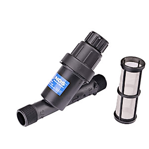 NDS PRYF 30 Pressure-regulating Y Filter, 3/4 in. MPT X 3/4 in. MPT, 0.2-5 GPM Flow Range, 30 PSI, 200 Mesh, Black