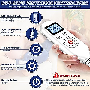 ALDIOUS 2 Pack Electric Hand Warmers for Hand Pain Relief, Heating Pad Wrap for Carpal Tunnel, Tendonitis, Rheumatoid, Osteoarthritis, 86-158℉ Adjustable Temperature, Auto Shut Off