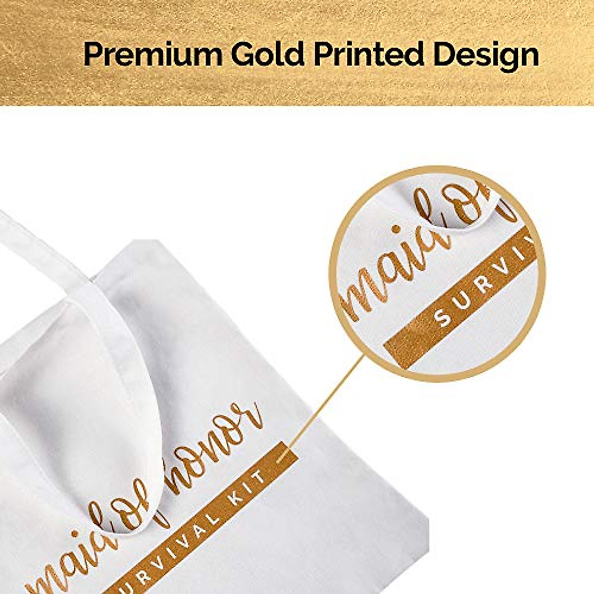 Pop Fizz Designs Bridesmaid Bags | Bridesmaid Tote bags | Maid of Honor Tote Bag | Bride Canvas Bag (6 pack)