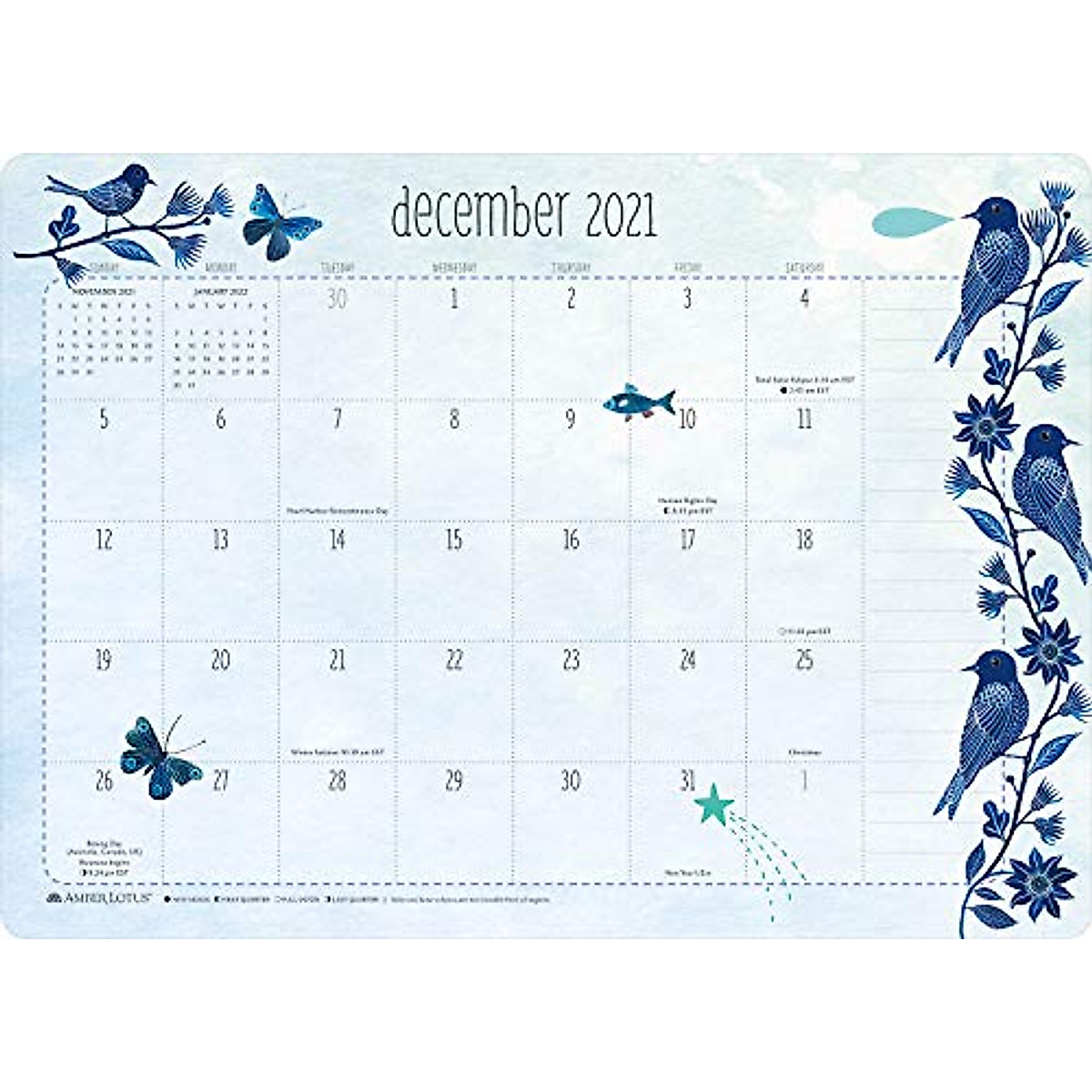 Geninne Zlatkis 2021 Desk Pad Calendar (17-Month Aug 2020 - Dec 2021, 18.75" x 13.5")