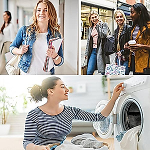 KALIDI Women's Canvas Tote Bag Retro Shoulder Bag Canvas Handbags Purse with Zipper Pockets Simple Work Bag, Cream White