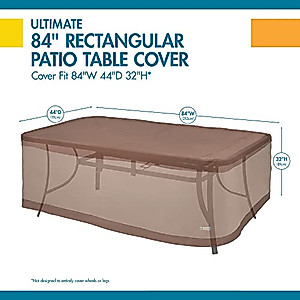 Duck Covers Ultimate Waterproof 84 Inch Rectangular Patio Table Cover, Outdoor Table Cover