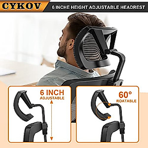 𝑯𝑶𝑴𝑬 𝑶𝑭𝑭𝑰𝑪𝑬 𝑪𝑯𝑨𝑰𝑹, Ergonomic Mesh Desk Chair, High Back Computer Chair- Adjustable Headrest with Flip-Up Arms, Lumbar Support, Swivel Executive Task Chair (Modern, Black)