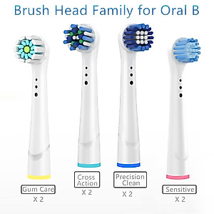 Replacement Electronic Toothbrush Heads, 8 Count Professional Precision Clean Brush Refills Compatible with 7000/Pro 1000/9600/ 5000/3000/8000