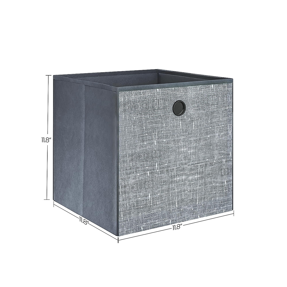 Hzuaneri Storage Cubes, 11.8-Inch Foldable Cube Storage Bin with Handles, Set of 6, Cube Storage Baskets for Organizing, Closet Organizers for Shelves, Bookcase, Grey SC07030W