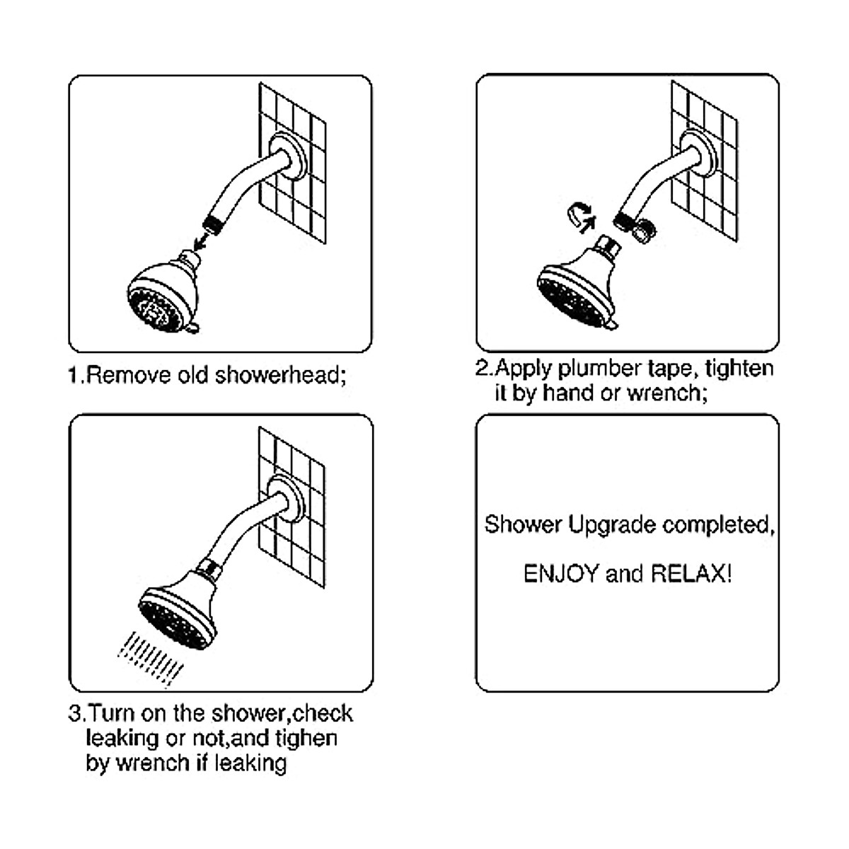 High Presssure Shower head, Premium Chrome Bathroom Fixed Showerhead, 5 Spray Settings Showerheads for Low Water Flow- Excellent Shower Head Replacement for Luxury Shower Experience