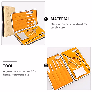 Cabilock 8pcs Seafood Tools Set Lobster Crackers and Picks Stainless Steel Seafood Forks Crab Leg Cracker Shrimp Tools Silver