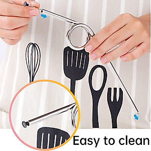 Loop Design Reusable Stainless Steel Straws, Tomorotec Home Metal Straw Sets with Cleaning Brushes for Tumblers Beverage Drinks Cocktail (Silver)