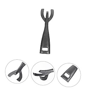 OFFSCH Steak Plate Fork Toaster Oven Pan Stainless Steel Frying Pan Metal Cooking Utensils Bowl Gripper Fajita Skillet Clip Stainless Frying Pan BBQ Clamps Cookware Holder BBQ Clips Black