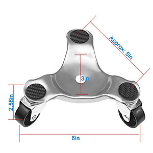 4 Packs Steel Tri-Dolly 200 lbs Load Capacity 3 Wheel Furniture Mover Dolly for Moving Cabinet, Furniture, Appliances (6 inch)