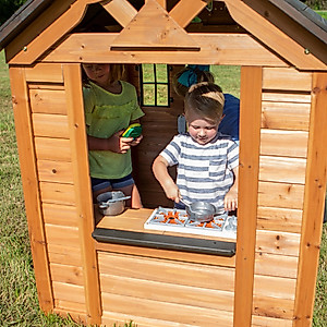 Backyard Discovery Sweetwater All Cedar Wooden Playhouse, Light Brown