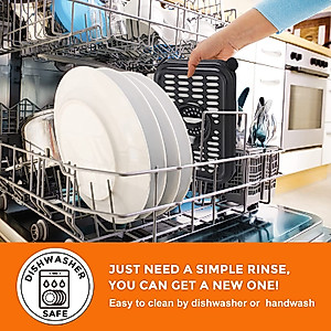 Air Fryer Grill Pan for Ninja Foodi DZ090/DZ201/DZ100（US）AF300（UK）6-in-1 7.6L Dual Zone Air Fryer, 2-Pack Replacement Crisper & Grill Plates with Rubber Bumpers, Dishwasher Safe