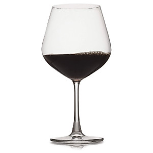 Set of 4 - Modern Laser Cut Rim 24 Oz Wine Glasses Made of Crystal With Seamless Joints (Short Stem)