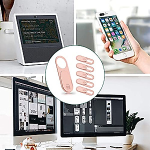 ONKENTET 6PCS Webcam Cover Slide Compatible with Tesla Model 3 Y X S 2017-2023 Accessories Car Camera Cellphone Laptop Privacy Covers Slide Frosted Interior Cabin Front Camera Thin Cover (Rose Gold)