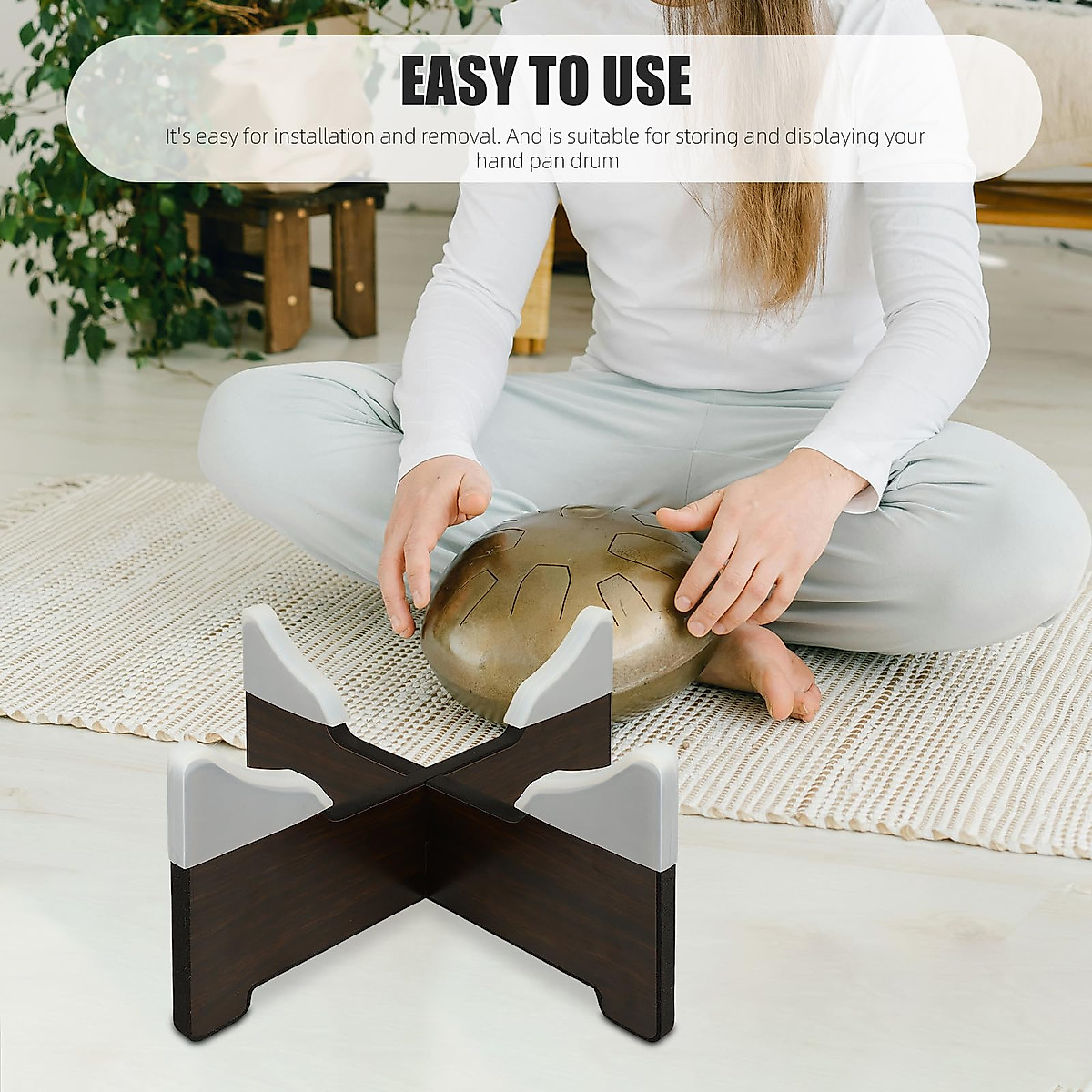 SUPVOX Wood Tongue Drum Stand Tongue Drum Bracket Percussion Instrument Holder Hand Pan Drum Display Holder for Professional Tongue Drum