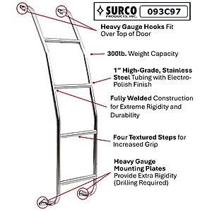 Surco 093C97 Stainless Steel Van Ladder for Chevy