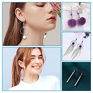 600Pcs Earring Hooks for Jewelry Making Stainless Steel French Earring Hooks Hypoallergenic Ear Wires Colorful Fish Hook Earrings with Earring Backs and Jump Rings for DIY Earring Making Supplies Kit