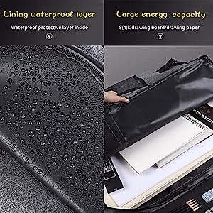 Multifunctional Art Portfolio Case 18 x 24, Waterproof Art Work Storage Bag with Handle and Zipper, Artboard Drawing Carrying Bag Drawboard Backpack for Artwork Sketching and Painting Supplies