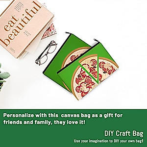 Legigo 12 Pack Blank Canvas Makeup Bag- Green Bulk Cosmetic Bags with Black Zipper, Multipurpose Canvas Zipper Pencil Case Pouch, Travel Toiletry Pouch, DIY Craft Gift Bags for Women Girls