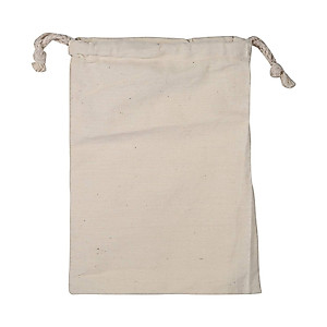 Tomotato Household Plain Organic Cotton Storage Bag Drawstring Storage Laundry Sack Eco-Friendly Bags Stuff Bag for Travel Home Use(10 * 12cm)