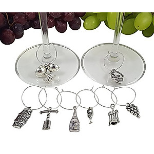Palm City Products Deluxe Wine Charm Set – 28 Pieces Total includes Beach, Wine Lover, and World Traveler Themes