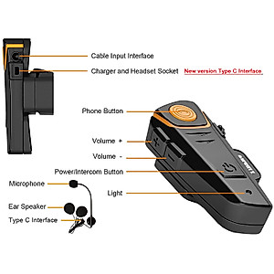 Bluetooth for Motorcycle Helmet Headset, BT-S2 Headphones Headset Speakers Built in Wireless Calling Walkie-Talkie Intercom Skiing Dirt Bike Helmet Waterproof Wireless Communication 2-3 Riders(2 Pack(