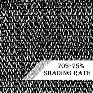 Dafoecheer 70% 10ftx10ft Black Shade Cloth Taped Edge with Grommets Sunblock Garden Mesh UV Resistant Net for Outdoor Plant Greenhouse Flowers