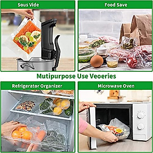 Vacuum Sealer Bags For Food Storage, Seal a Meal Bags,Vacuum Rolls 100 Pcs 8" X 12", BPA Free Heavy Duty Perfect for Sous Vide Cooker