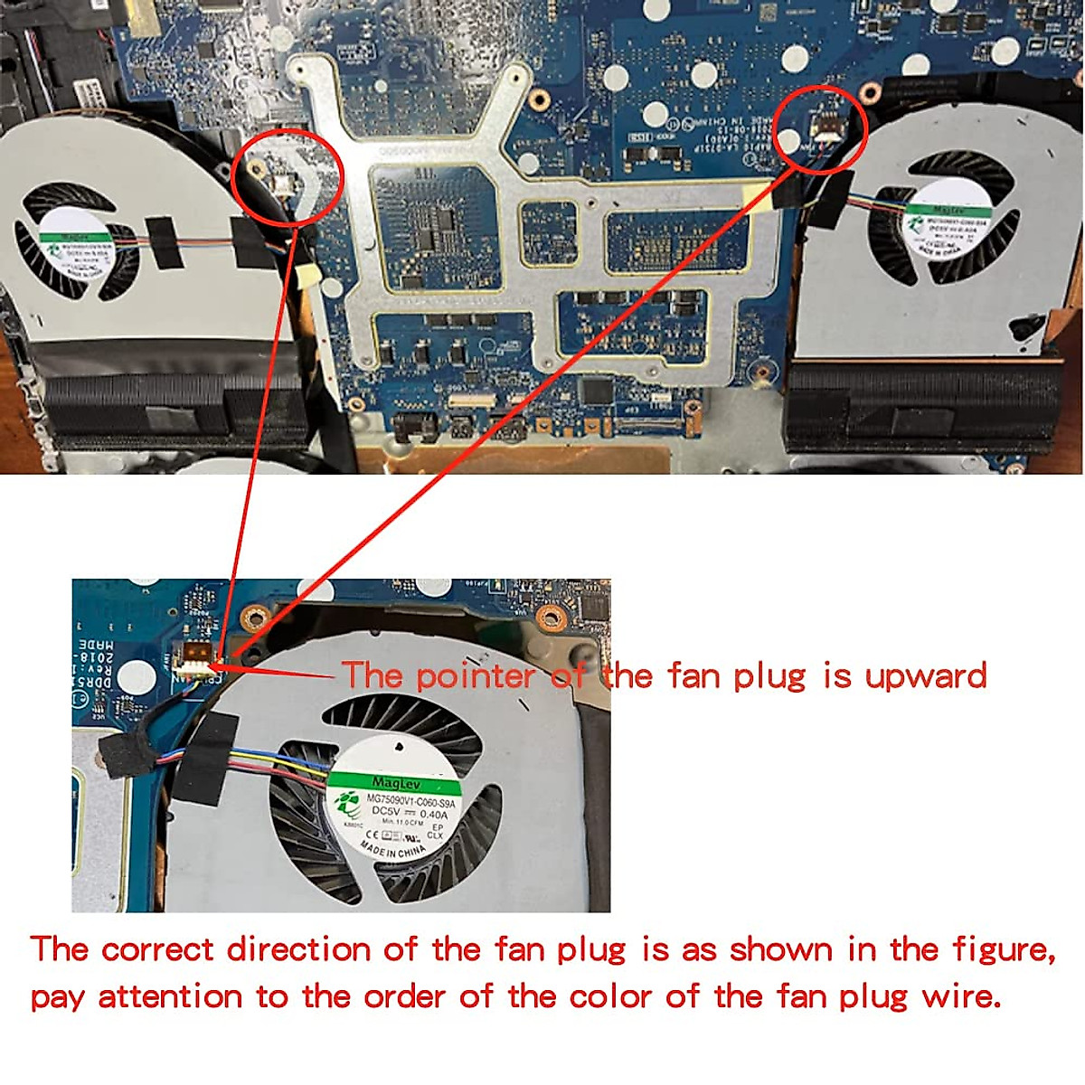 New Replacement Cooling Fans for Dell Alienware 17 R4 R5 P31E P31E001 Laptop MG75090V1-C060-S9A MG75090V1-C070-S9A Fan (4-Pin 4-Wire) 5V 0.4A