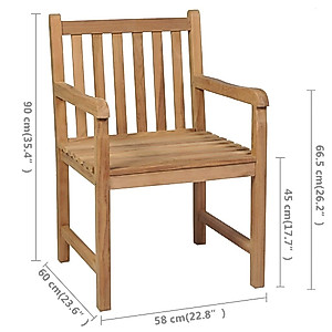 UTSRABFA Conversation Furniture Set Patio Dining Chair Outdoor Club Chair Patio Chairs 6 pcs with Anthracite Cushions Solid Teak Woodfor Garden,Backyard, Lawn, Porch, Poolside