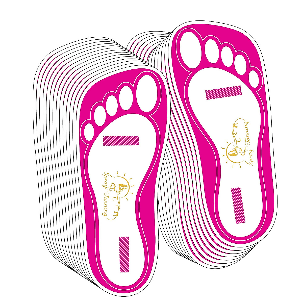 25Pairs(50 Feets) Disposable Pink Spray Tanning Feet Pads Sunless Airbrush Spray Tent Protect Foot