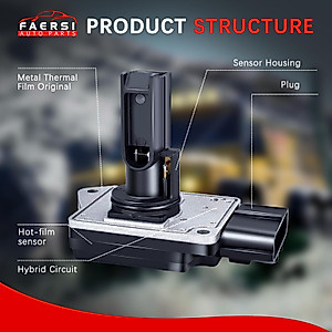 FAERSI Mass Air Flow Meter Sensor MAF 74-50011 XF2F12B579BA Replace for 2001-2004 Ford Mustang Focus Mazda Tribute B3000 B4000 1999-2003 Explorer 2001-2003 Ranger,1999-2006 Mercury 3.0L 3.8L MAF