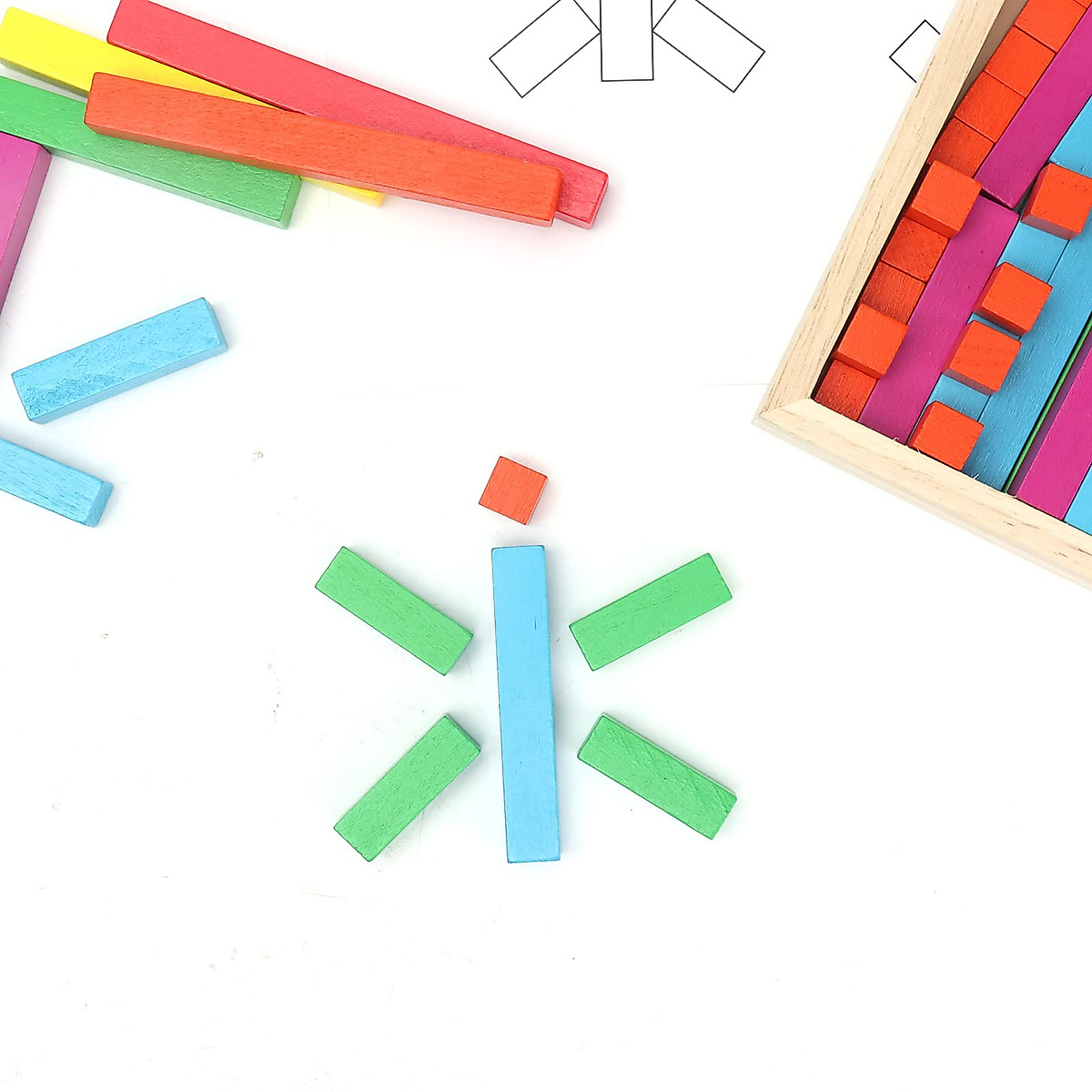 Shanrya Math Number Rods, Valuable Counting Sticks Brightly Colored for Children for Counting