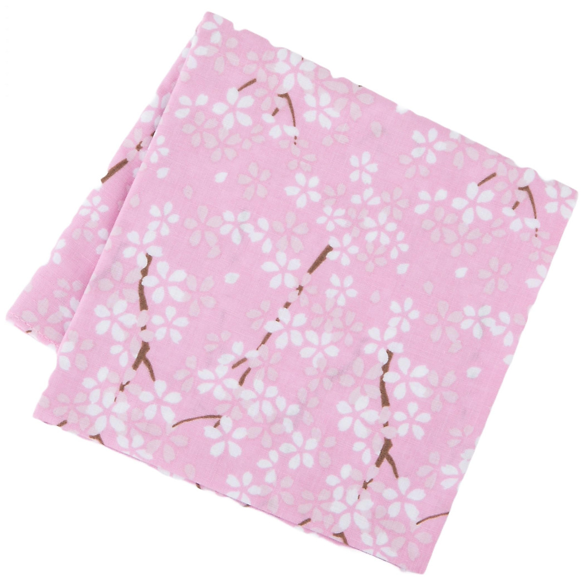 Handkerchief for Men Women (Hand-dyed Yuzen print) 19.7inch /Made in Japan 100% Cotton Japanese Bandana Scarf Hanky (Small SAKURA-Pink)