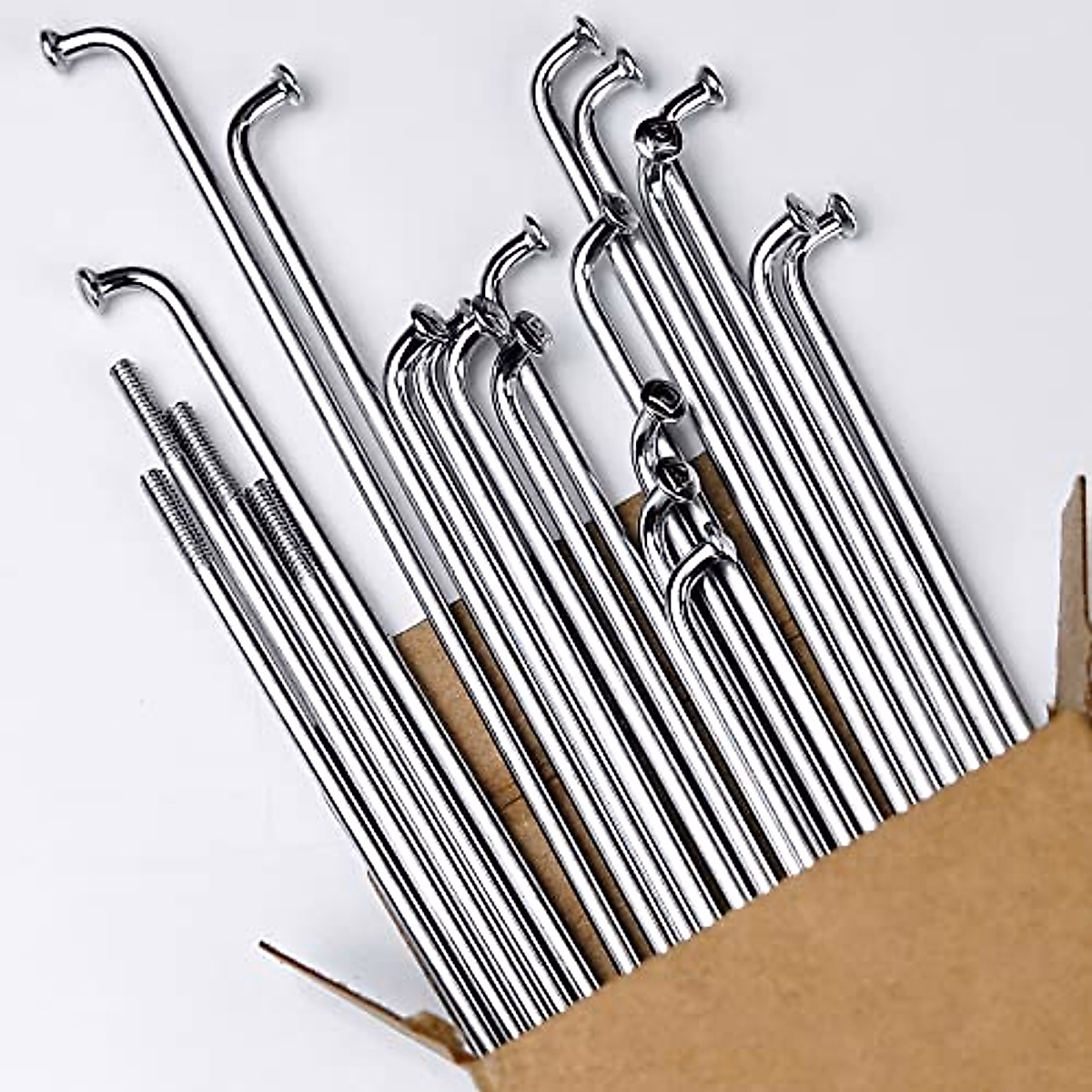 BaveL 36pcs Steel Spokes Mountain Bike Spokes MTB 281mm W/Nipples (Silver, 281)