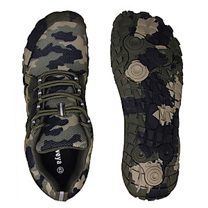 Barefoot Shoes Men Workout Running Cross Training Five Fingers Minimalist Running Zero Drop Wide Width Toe Box Trail Runners Camouflage Shoe Size 10 Camo Green