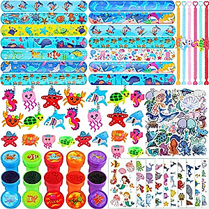 226Pcs Under the Sea Party Favors Ocean Sea Animals Themed Party Supplies for Boys Girls, Cute Sea Animal Party Favors for Birthday Party Supplies School Rewards Prize for Kids