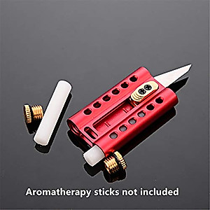 SZHOWORLD Creative Design Aluminium Mini Knife - Portable Pocket Knife, Compact Sharp Box Cutter with Carbon Steel, Closed Length 1.96inch (Red)