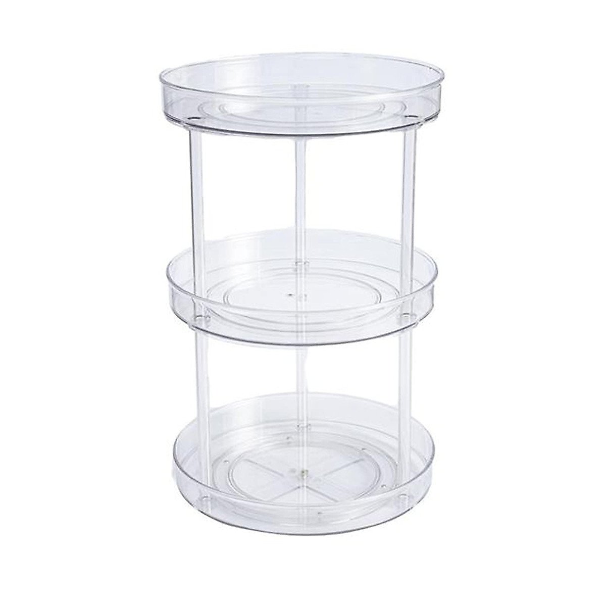 3-Layer 360-Degree Transparent Rotating Spice Rack Storage Rack Lazy Kitchen Bathroom Cosmetic Finishing Turntable Cabinet
