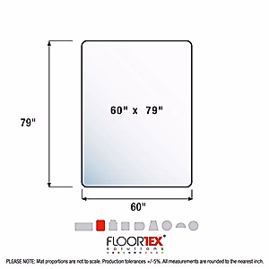 Floortex Polycarbonate XXL Office Mat 60" x 79" for All Pile Carpets