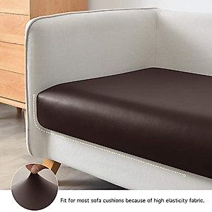 Yates Home PU Leather Couch Sofa Cushion Slipcover Water-Proof Elastic Chair RV Seat Covers Sofa Furniture Protector Slip Cover for Settee Seater Replacement in Living Room（Loveseat, Chocolate）